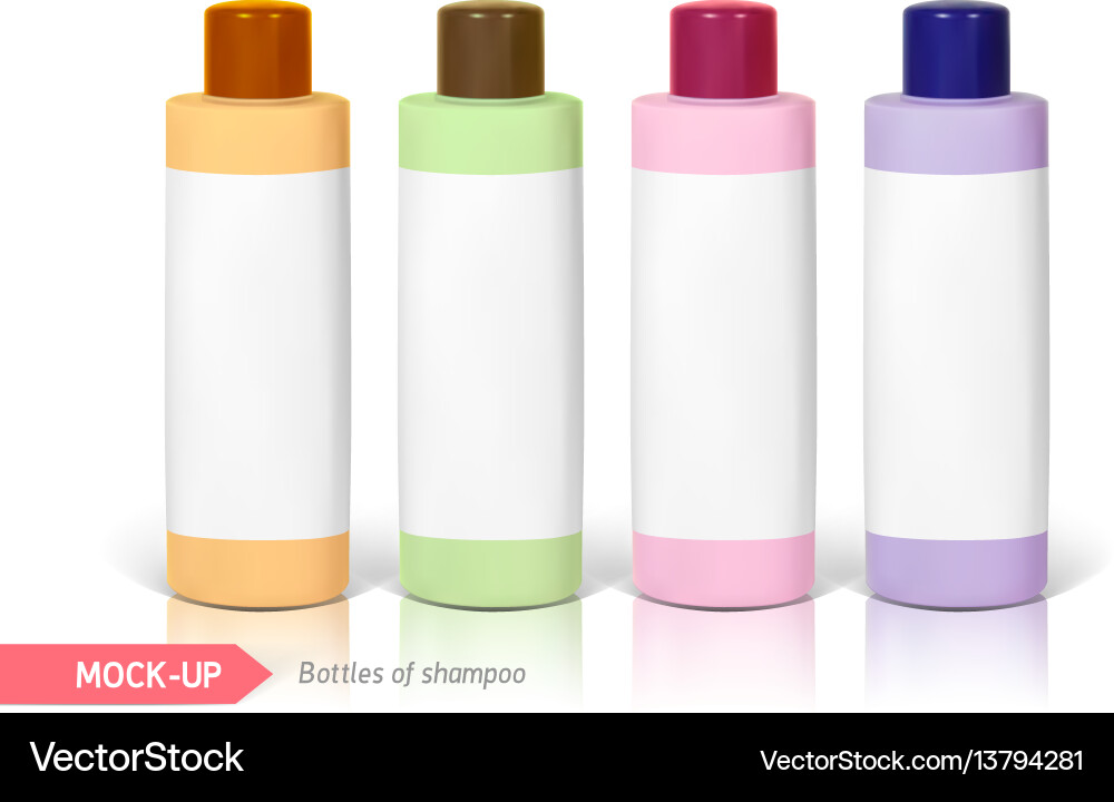 Small bottle of shampoo Royalty Free Vector Image
