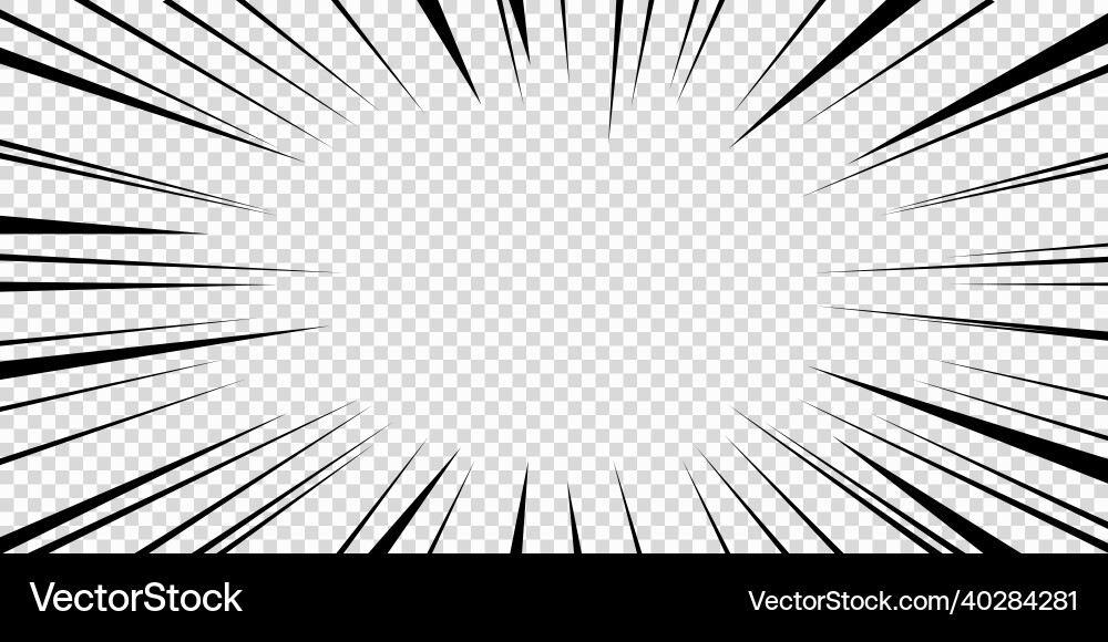 Speed lines as manga comic effect on transparent Vector Image
