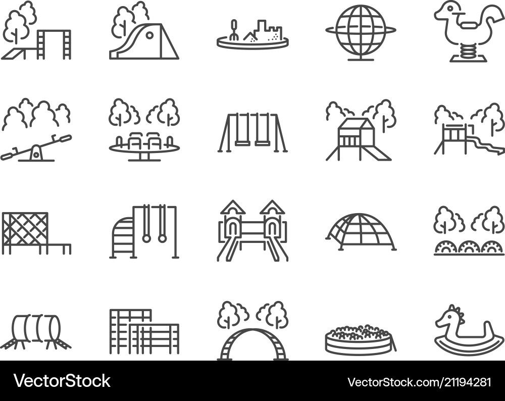 Spielplatz Icon Set Lizenzfreies Vektorbild - VectorStock