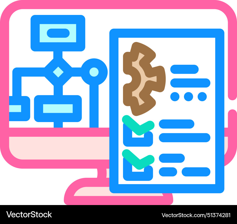 System evaluation analyst color icon Royalty Free Vector