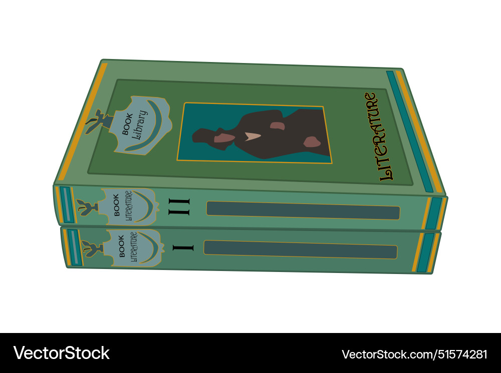 Two closed books on white background Royalty Free Vector