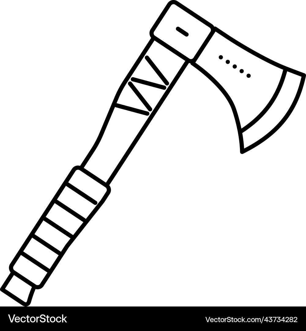 Axe viking line icon Royalty Free Vector Image