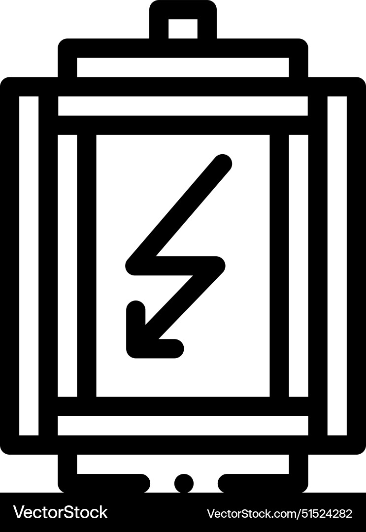 Battery icon thin linear style design isolated Vector Image