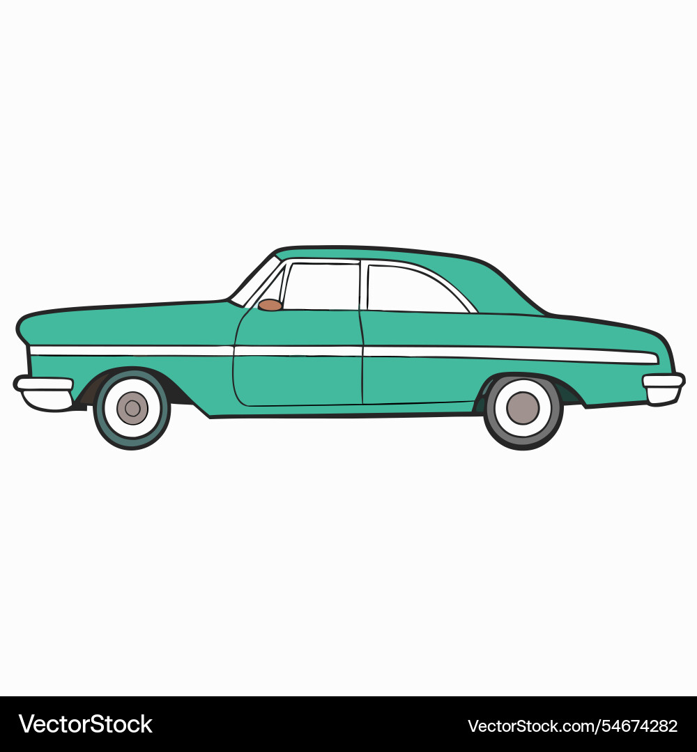 Chevy car flat design Royalty Free Vector Image