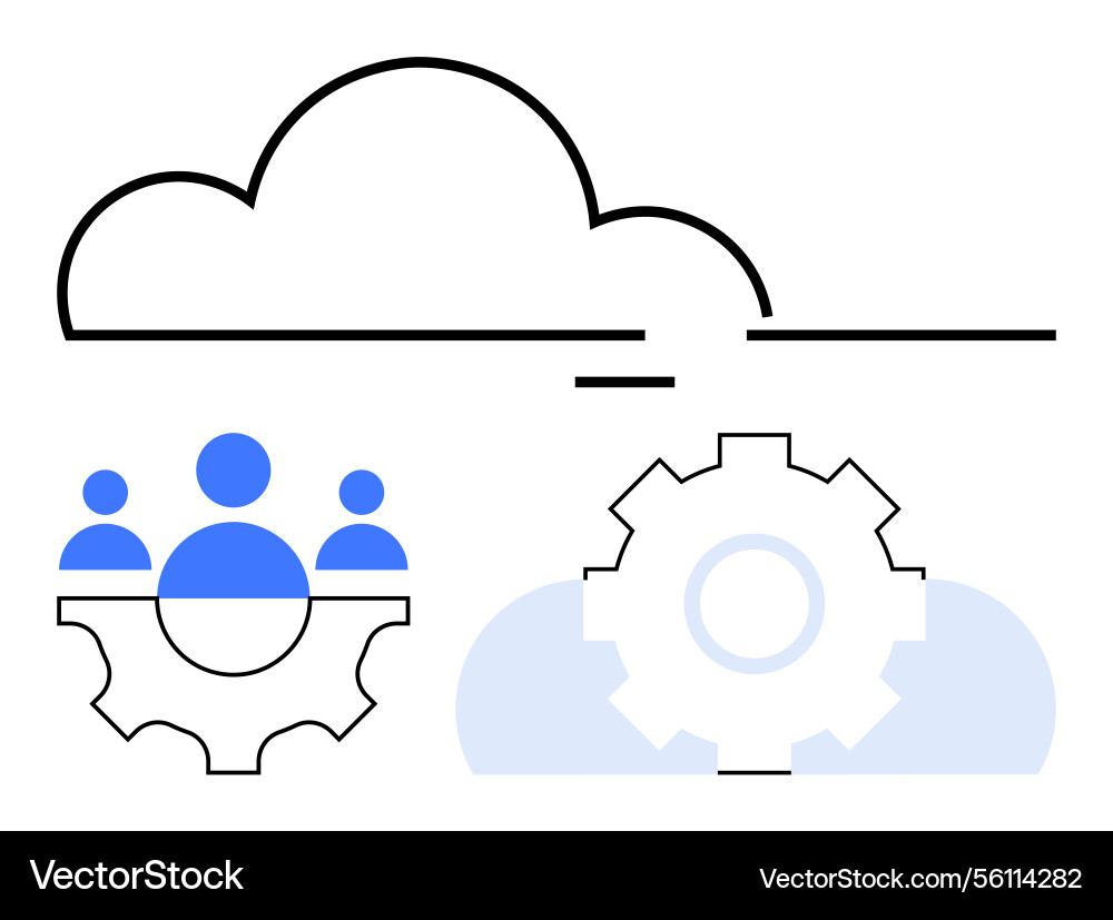 Cloud technology integration with team Royalty Free Vector