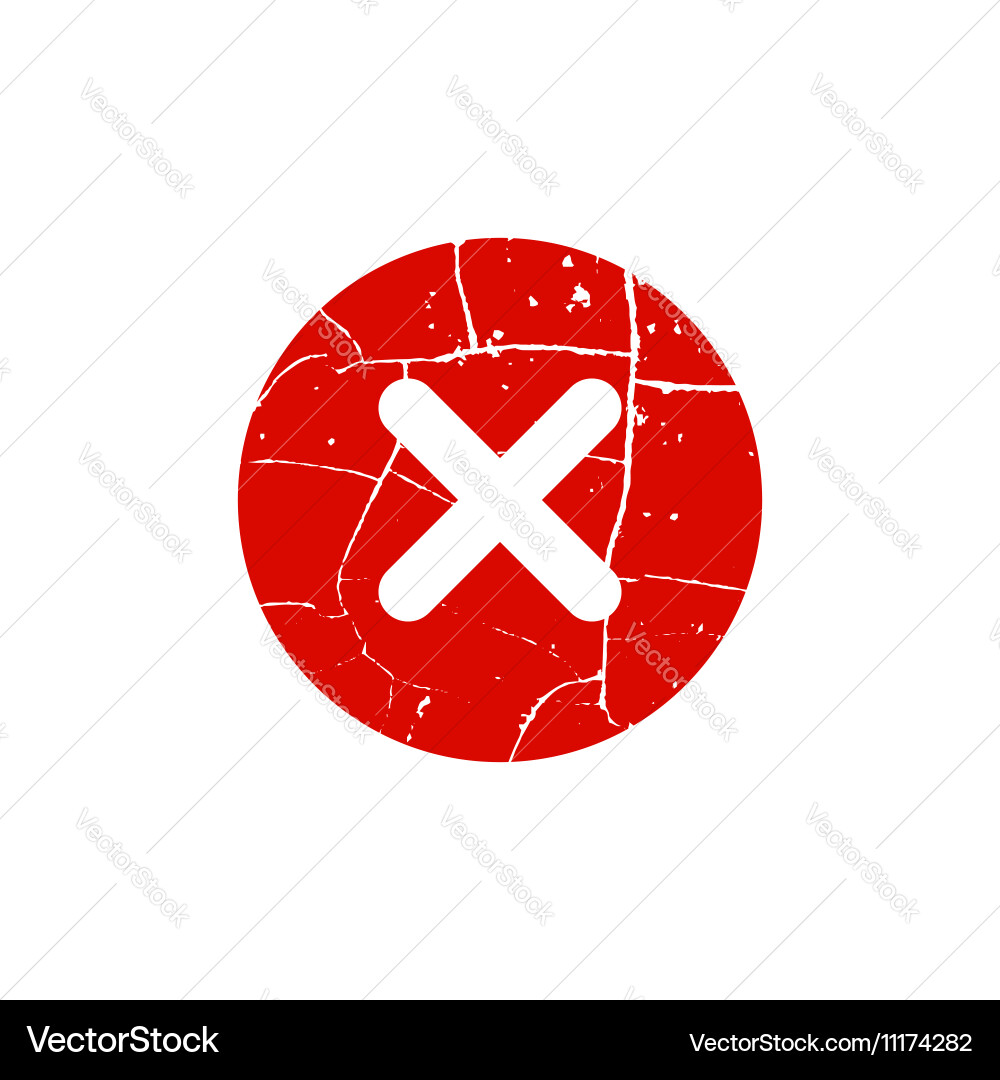 Cross red sign element Royalty Free Vector Image