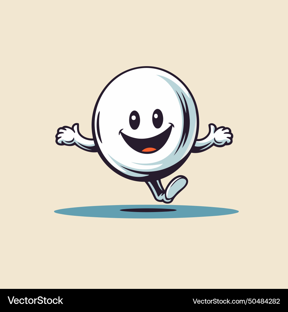 Cute cartoon ball character running eps10 Vector Image