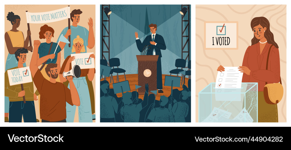 Democratic election campaign process Royalty Free Vector