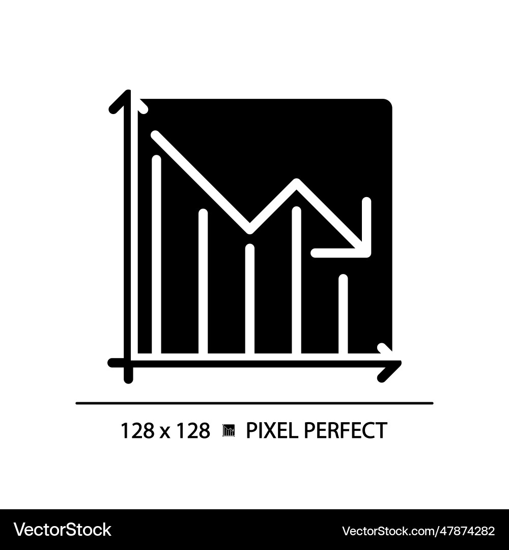 Downward Trend Graph Icon Royalty Free Vector Image