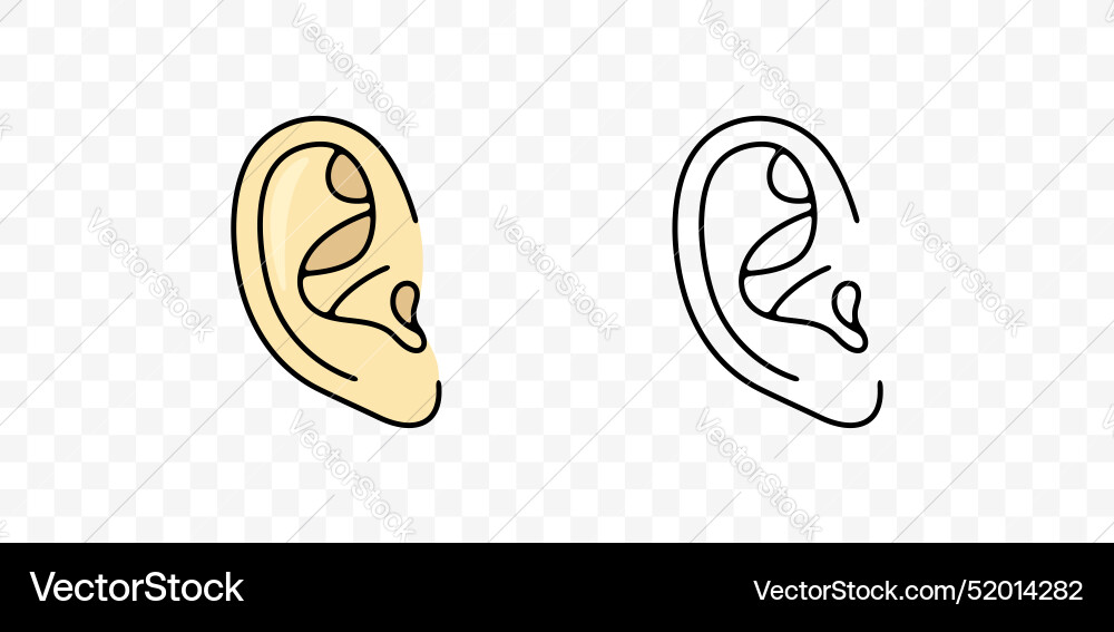 Ear earlap listening and listen graphic design Vector Image
