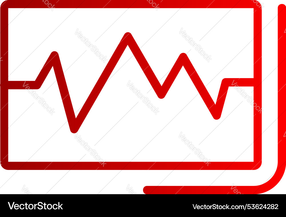 Ecg reading line gradient icon Royalty Free Vector Image