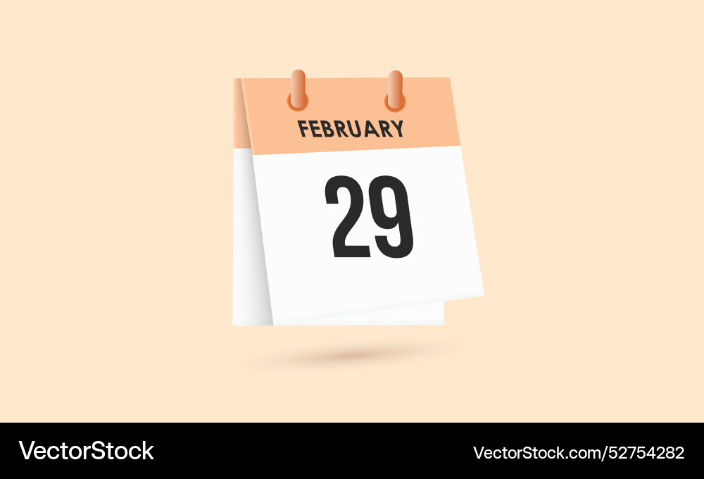 February 29 - calendar and time planner daily Vector Image