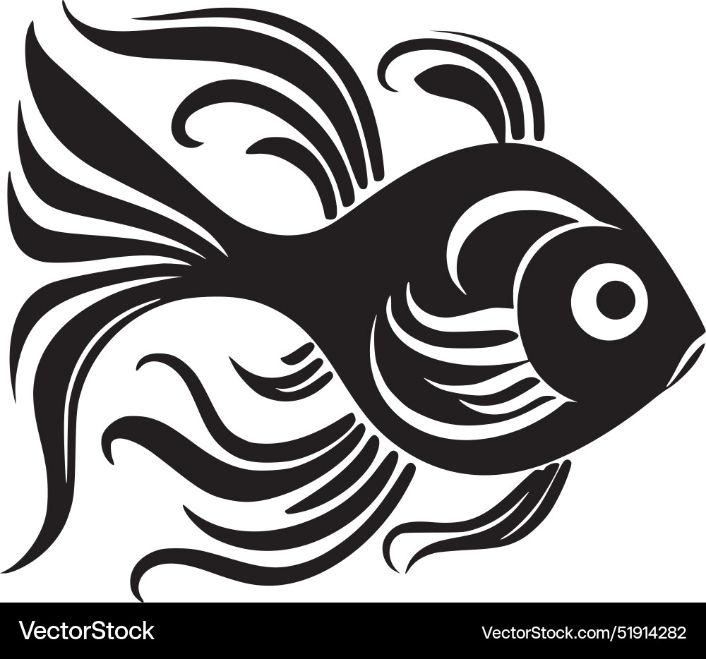 Fish - black and white Royalty Free Vector Image