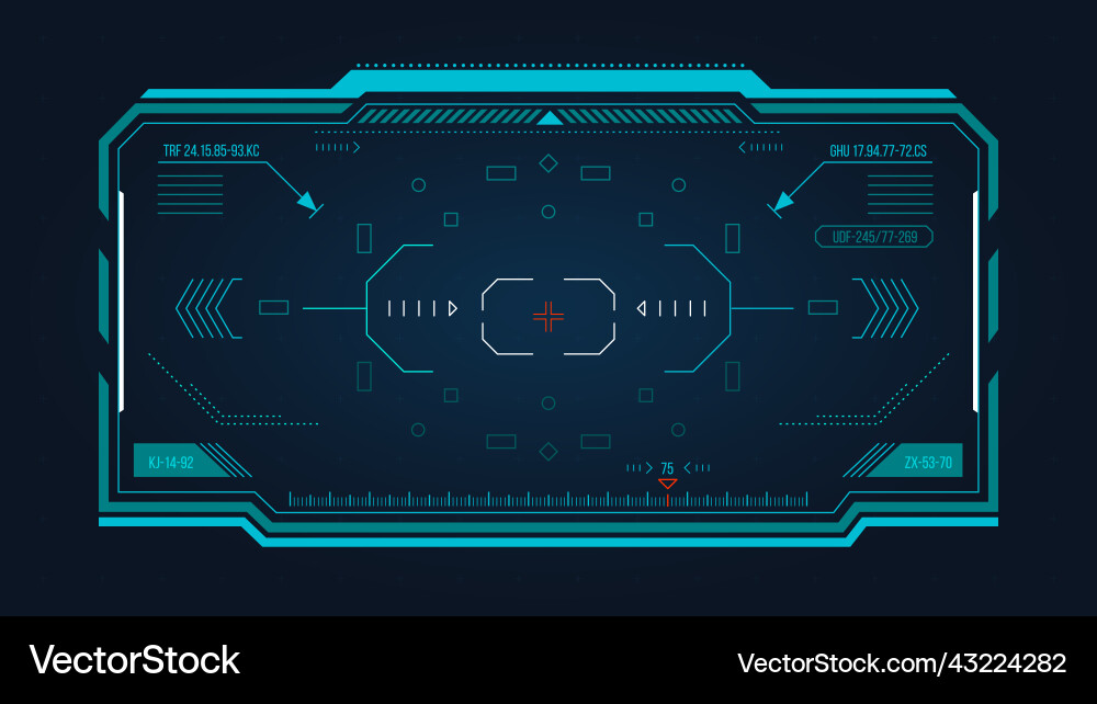 Futuristic HUD Sci-Fi Targeting Screen Royalty Free Vector