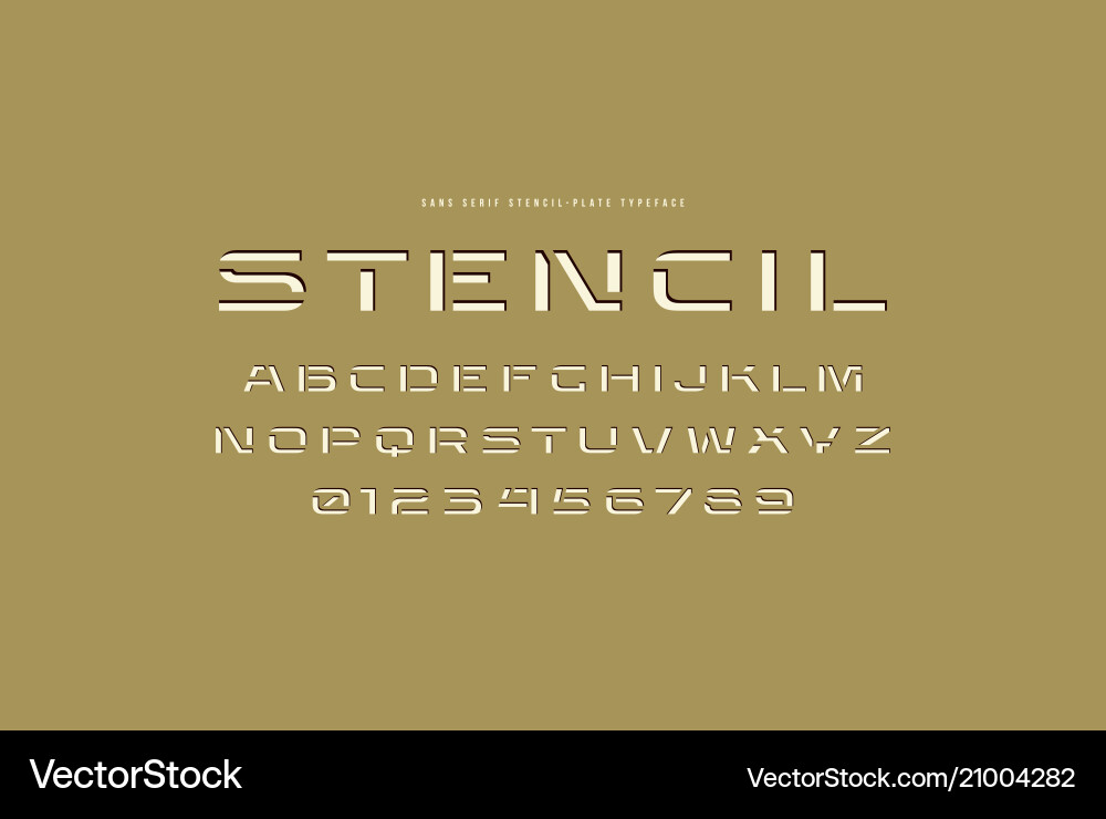 Industrial Stencil Font - Plate Effect Royalty Free Vector