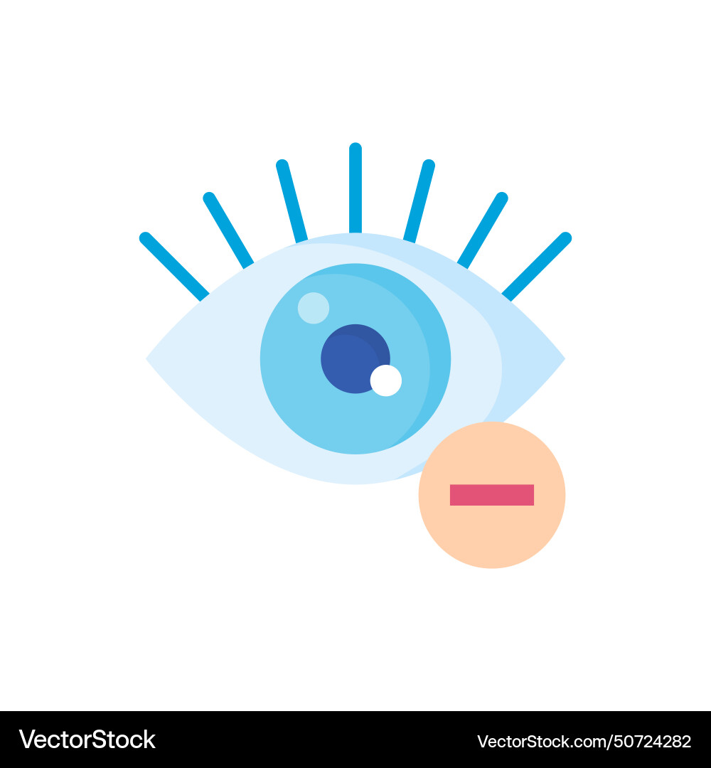 Ophthalmology flat icon nearsightedness human Vector Image