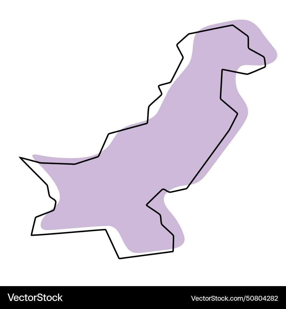 Pakistan simplified map Royalty Free Vector Image