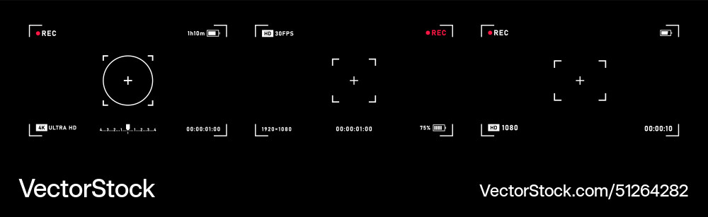 Photo camera viewfinders frame set Royalty Free Vector Image