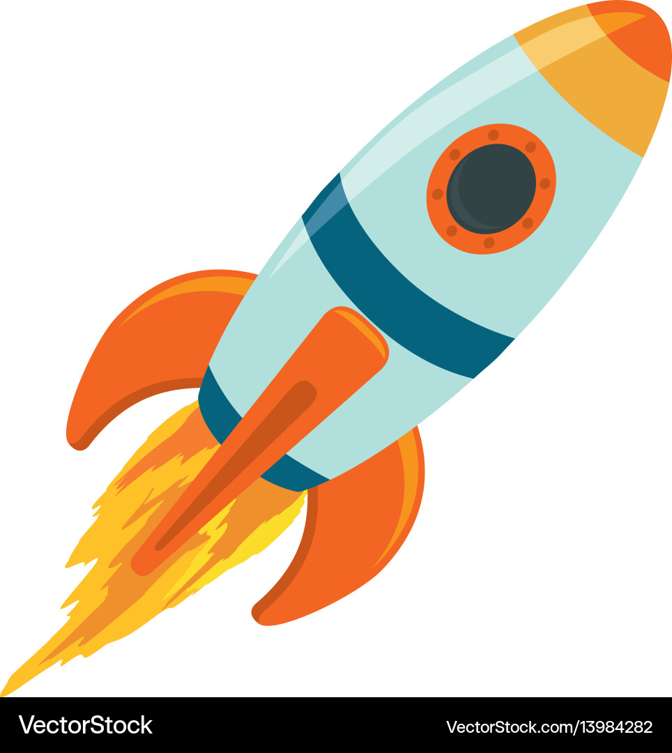 Spaceship rocket symbol Royalty Free Vector Image