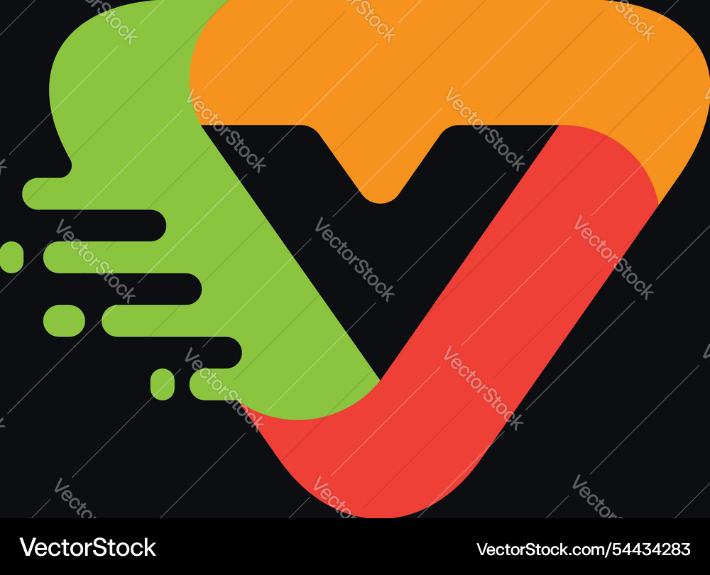Abstract logo design with a letter v inside Vector Image