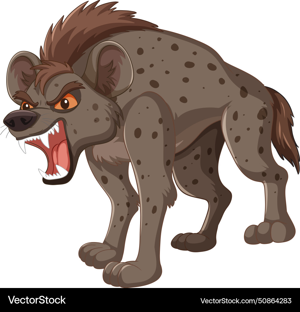 An angry hyena growling Royalty Free Vector Image