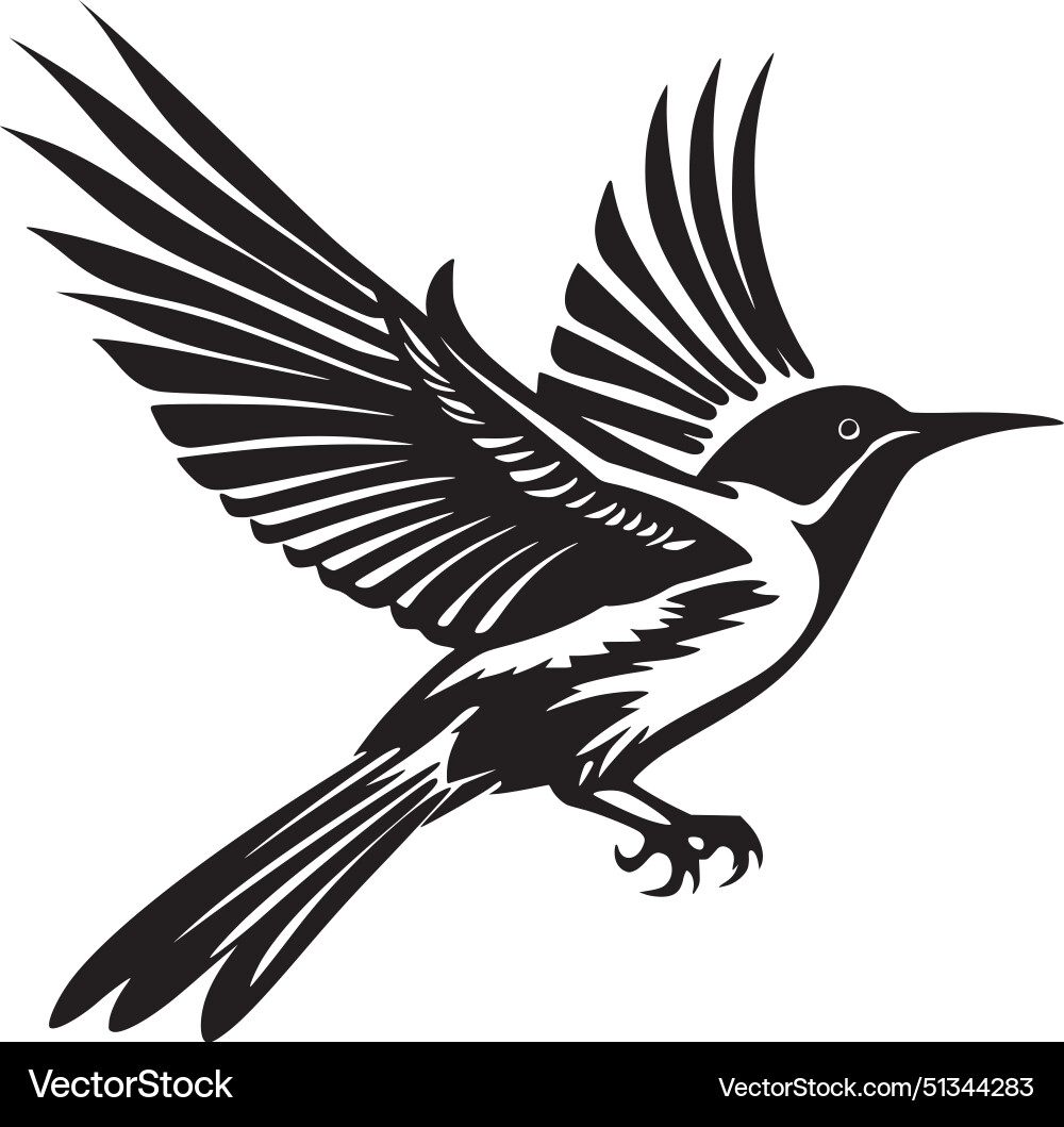 Bird - black and white Royalty Free Vector Image