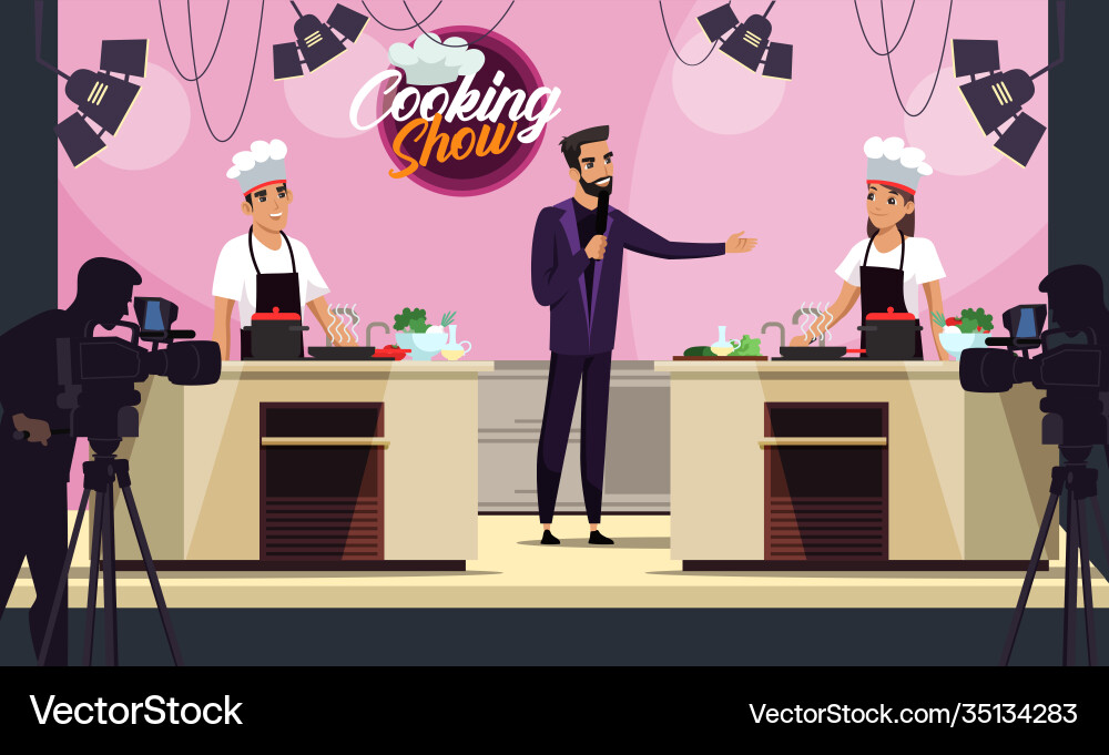 Cooking competition show and chef championship Vector Image