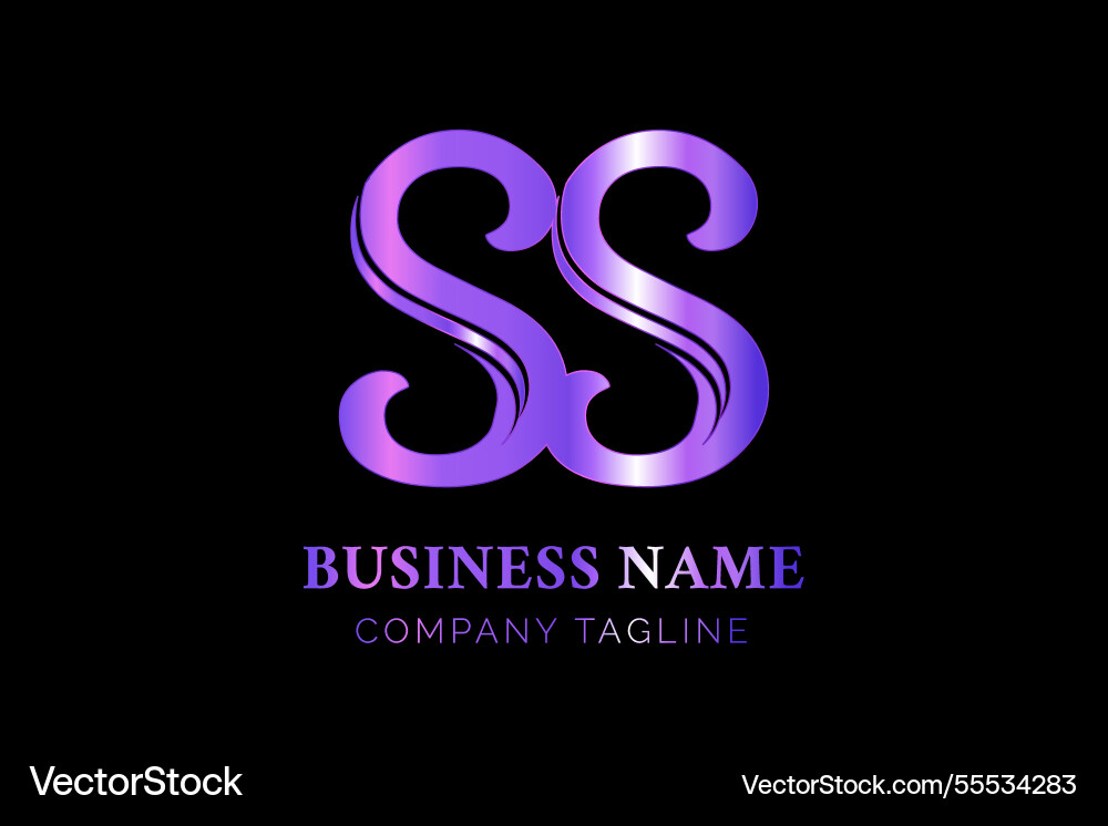 Elegant purple ss letter logo Royalty Free Vector Image