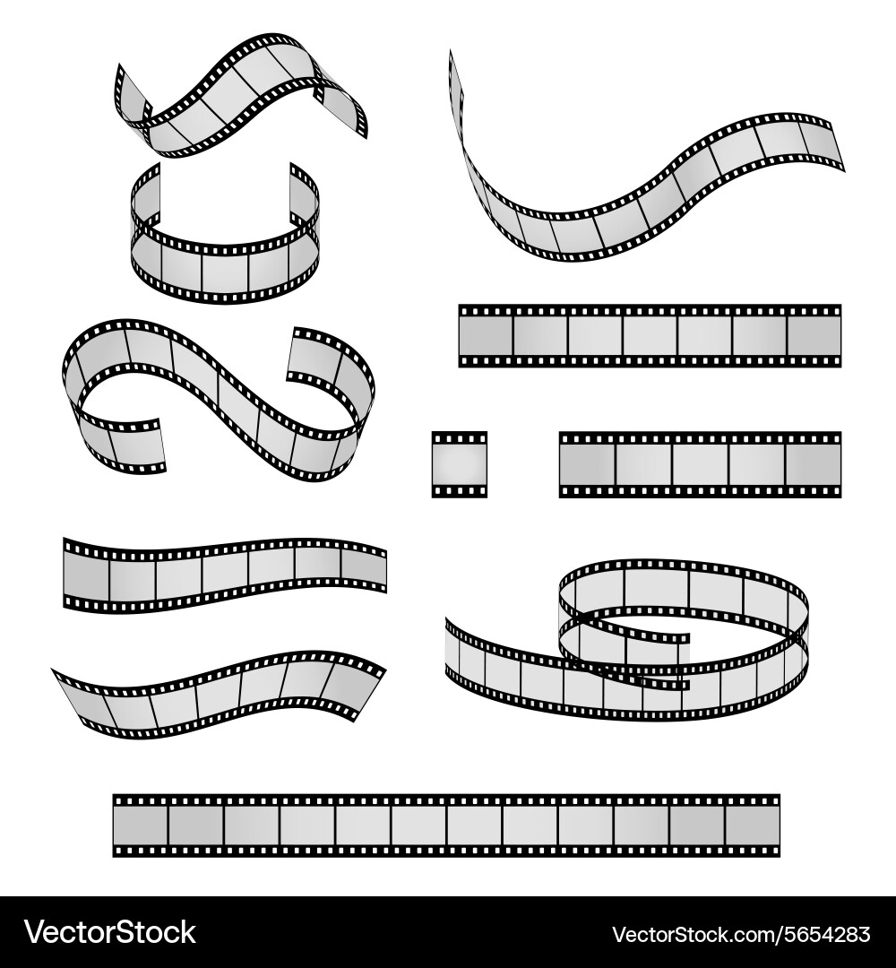 Film roll 35mm slide frame set Royalty Free Vector Image