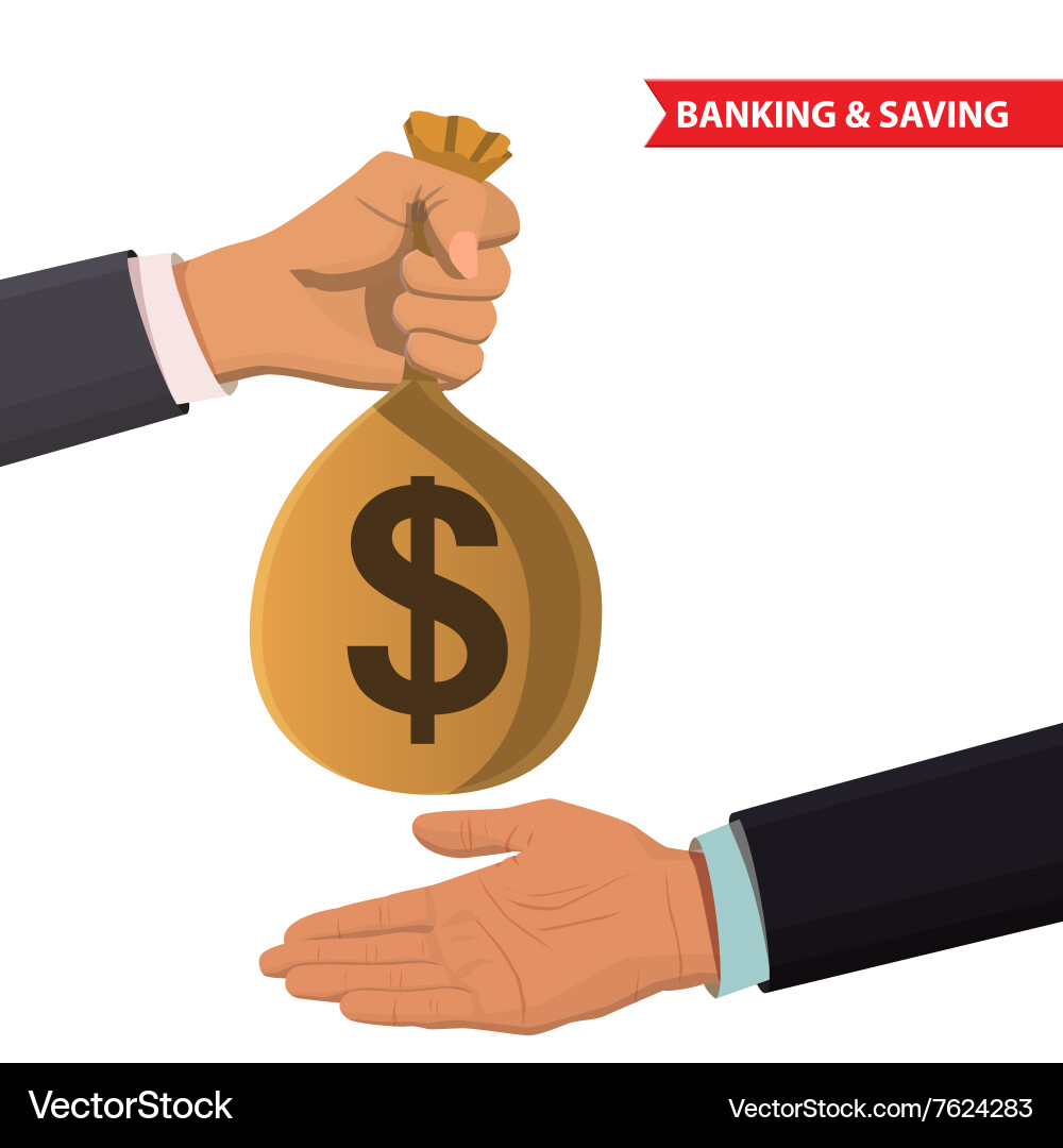 Money taking Royalty Free Vector Image - VectorStock