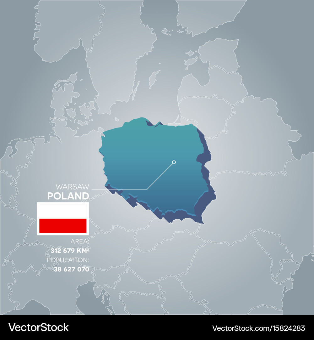 Poland information map Royalty Free Vector Image