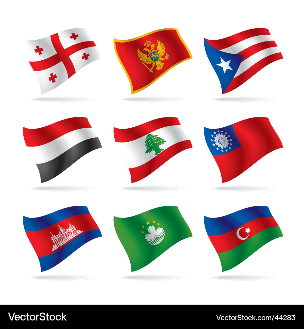 Set of world flags Royalty Free Vector Image - VectorStock