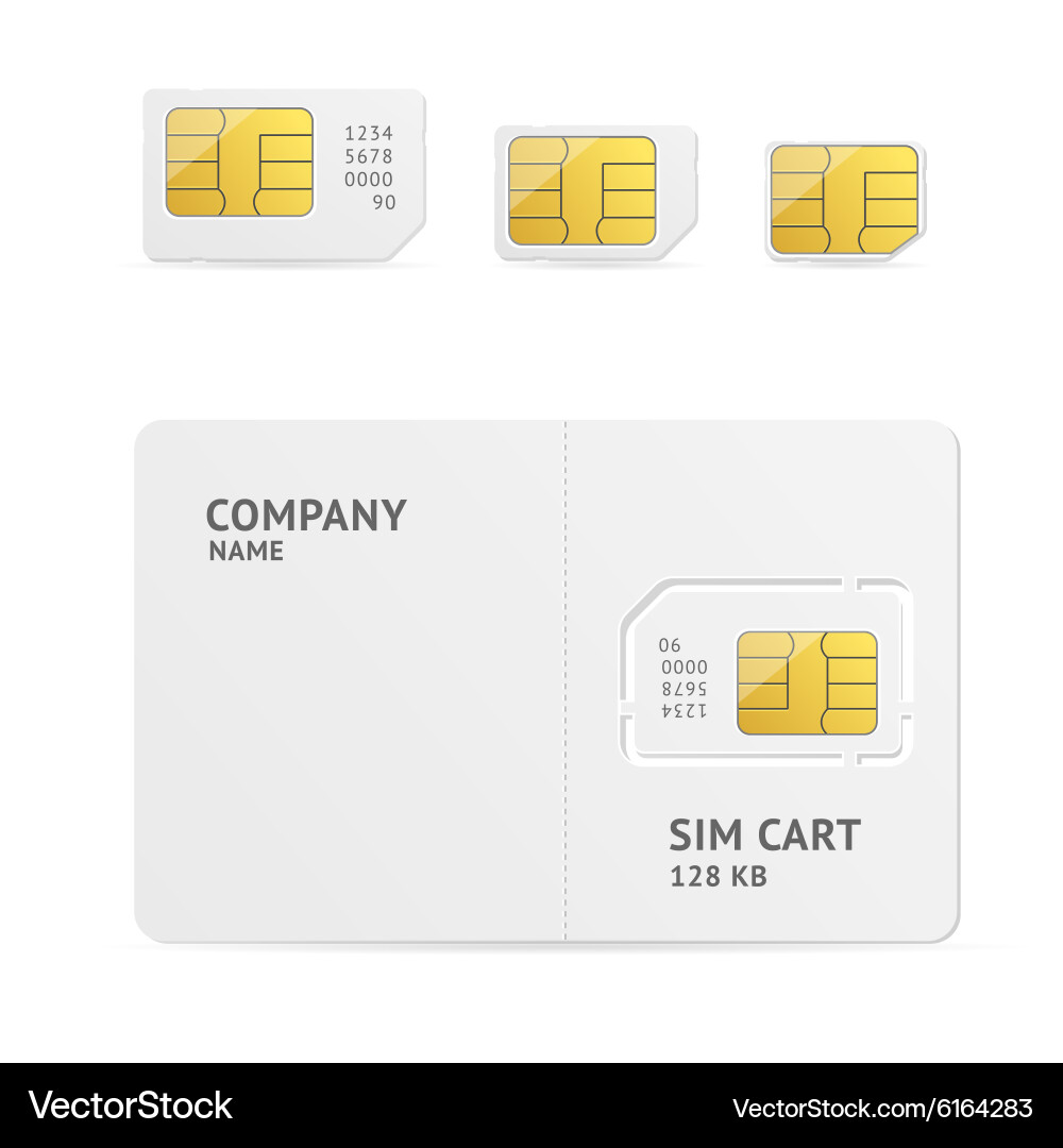 Sim card set Royalty Free Vector Image - VectorStock