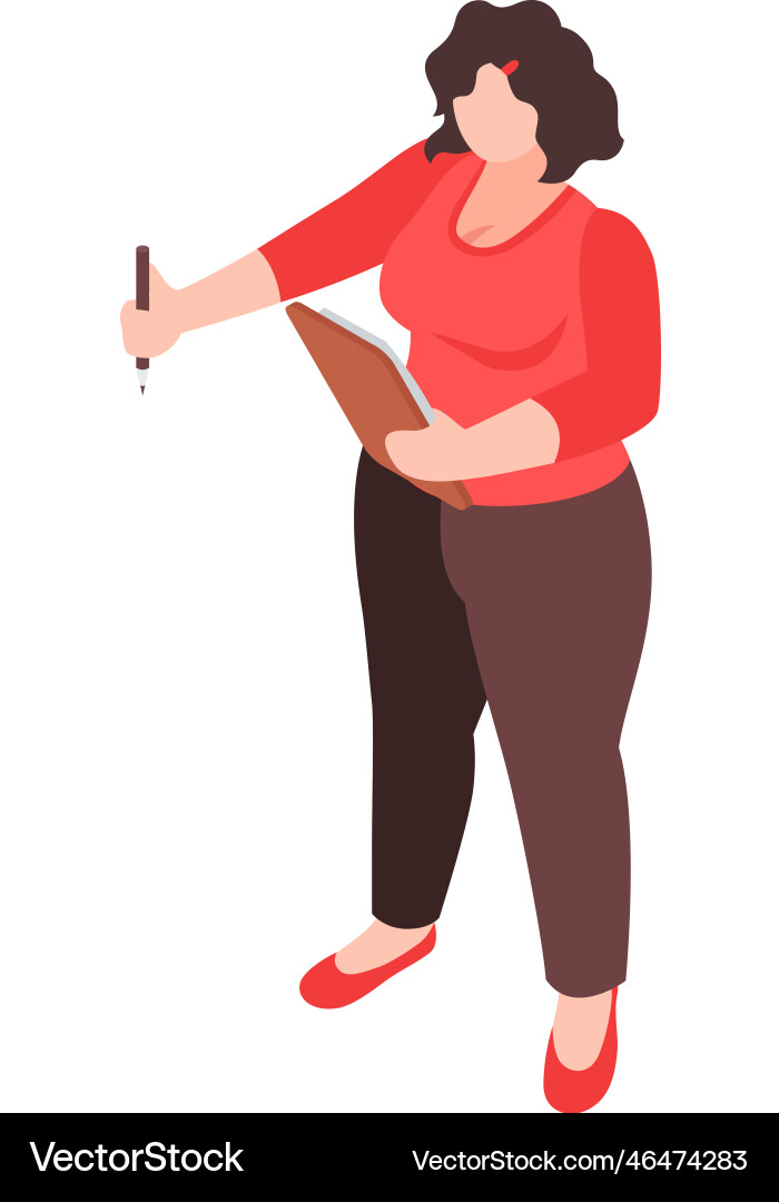 Teacher isometric character Royalty Free Vector Image