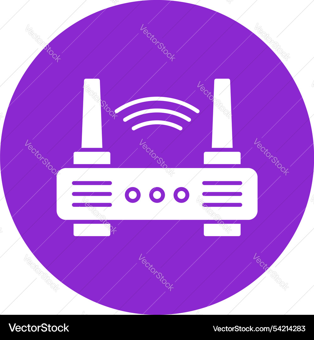 Wifi router glyph circle icon Royalty Free Vector Image
