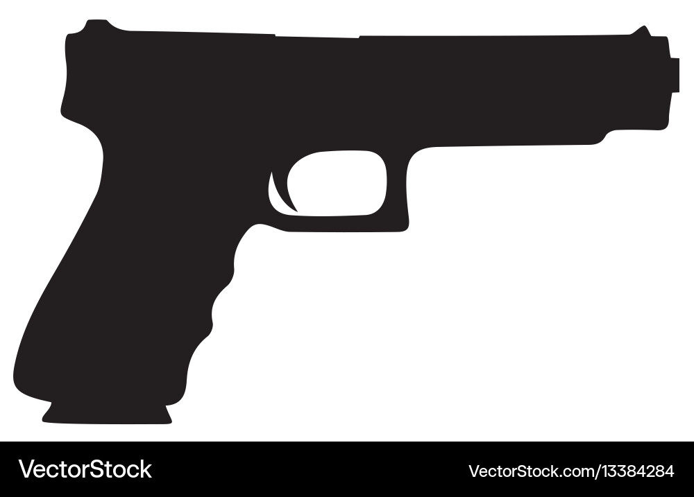 9mm Pistol and Bullets Royalty Free Vector Image