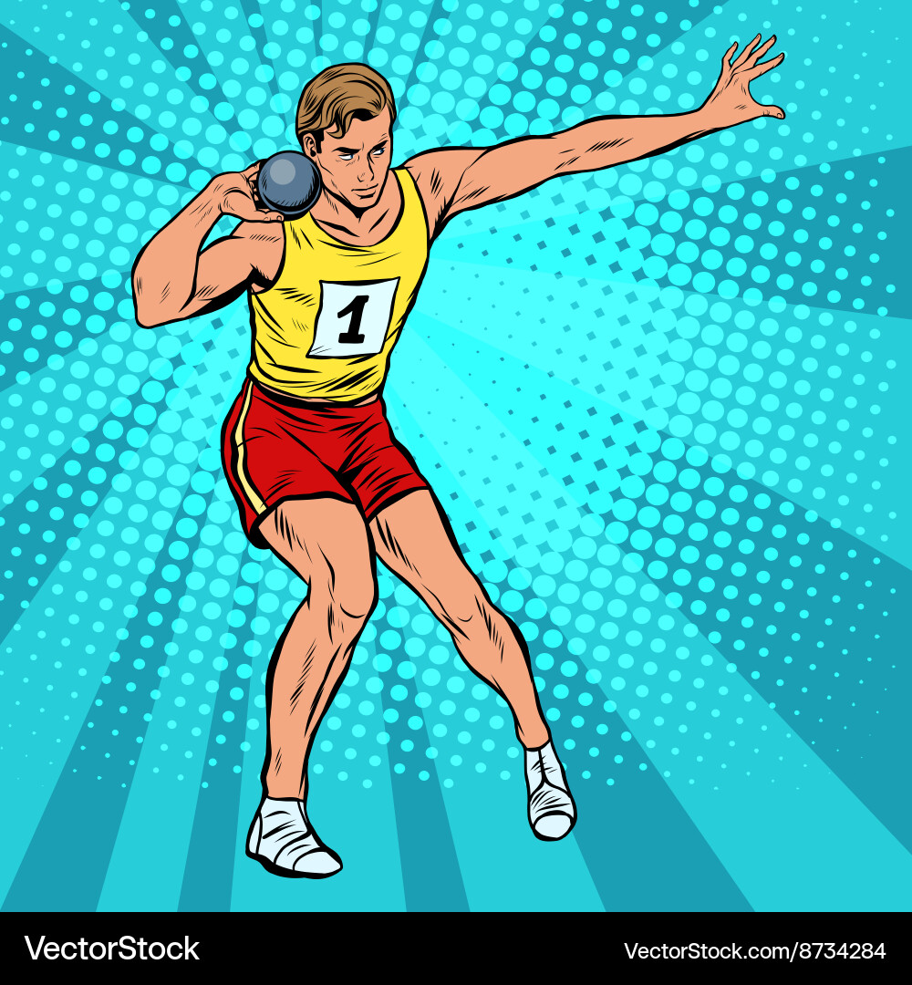 Athlete throwing sports core Royalty Free Vector Image
