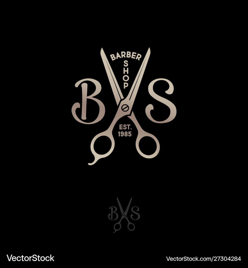 Barber scissors logo store