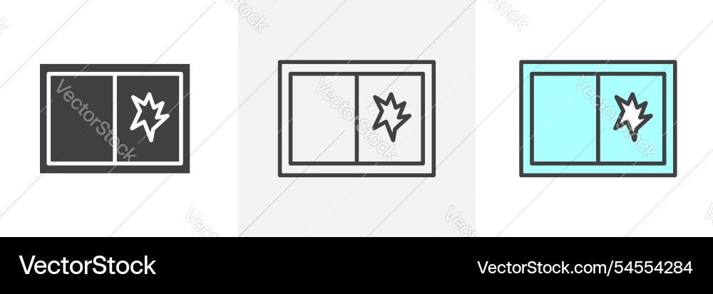 Broken window icon Royalty Free Vector Image - VectorStock