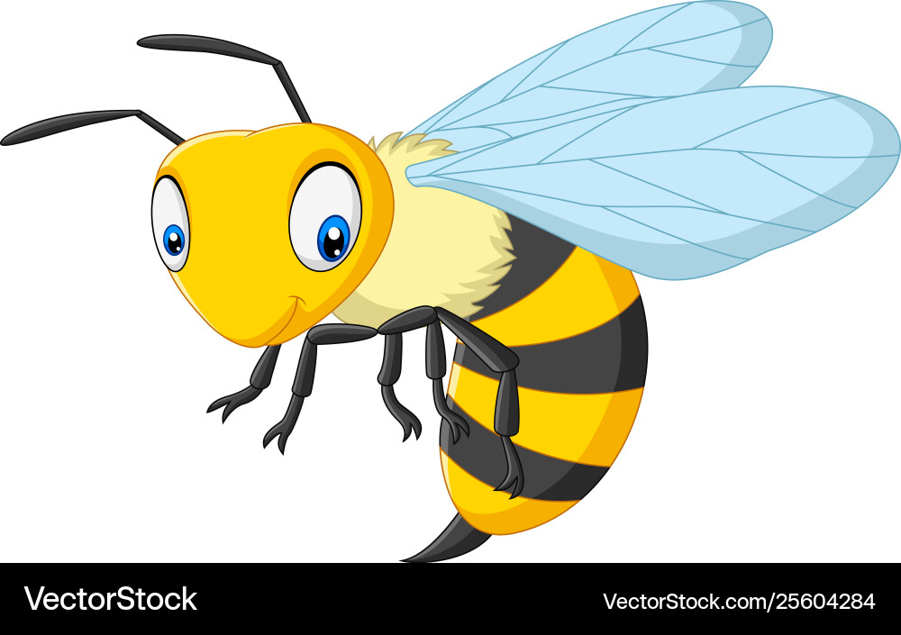 Cartoon happy wasp isolated on white background Vector Image