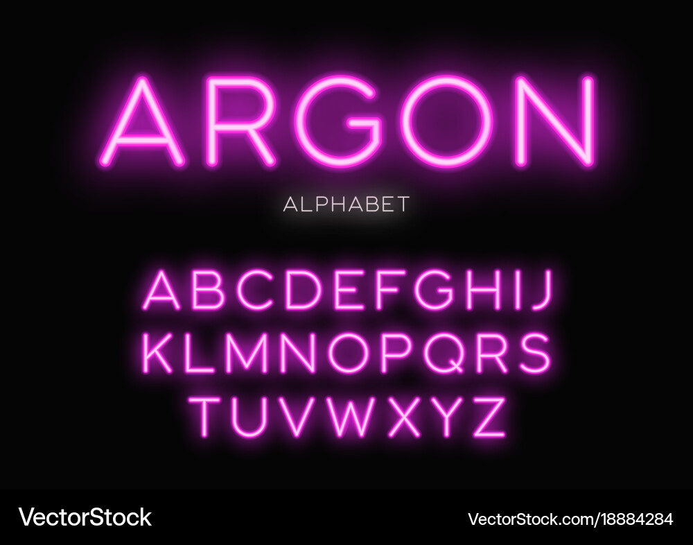 Glowing neon typeface design alphabet Royalty Free Vector
