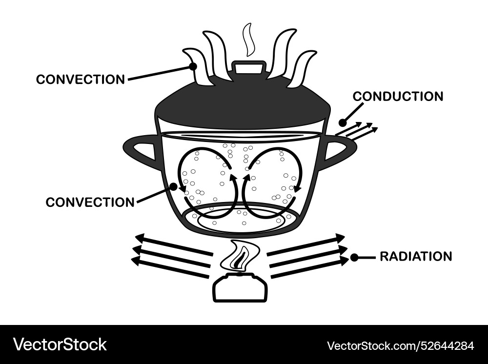 Heat transfer scientific inforgrahpic Royalty Free Vector