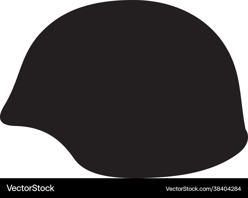 Military helmet silhouette Royalty Free Vector Image