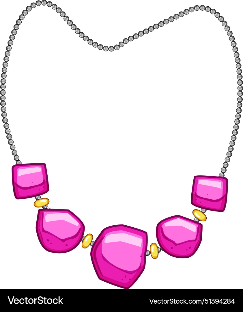 Pearl beads necklace cartoon Royalty Free Vector Image