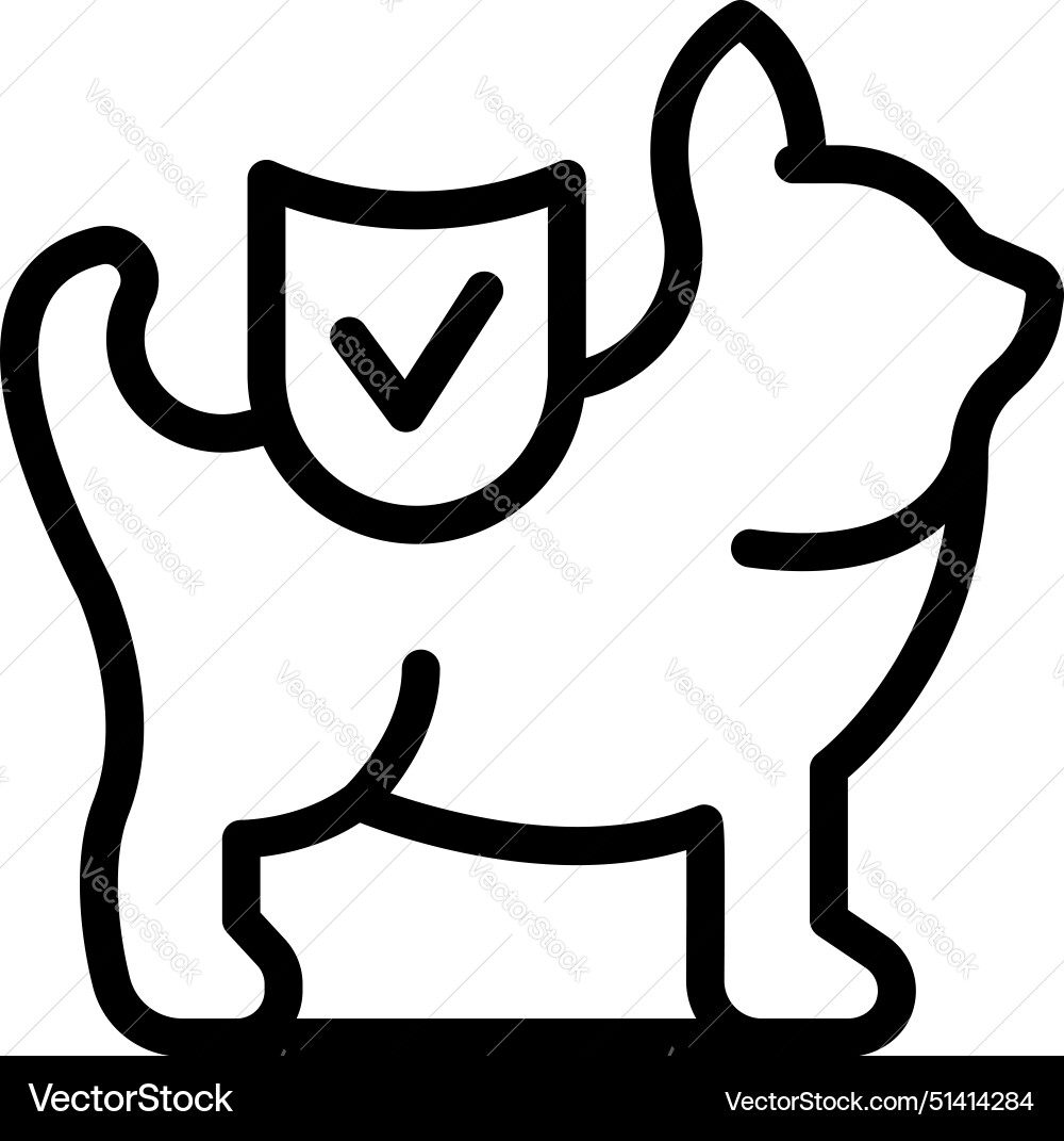 Security cat icon with shield Royalty Free Vector Image