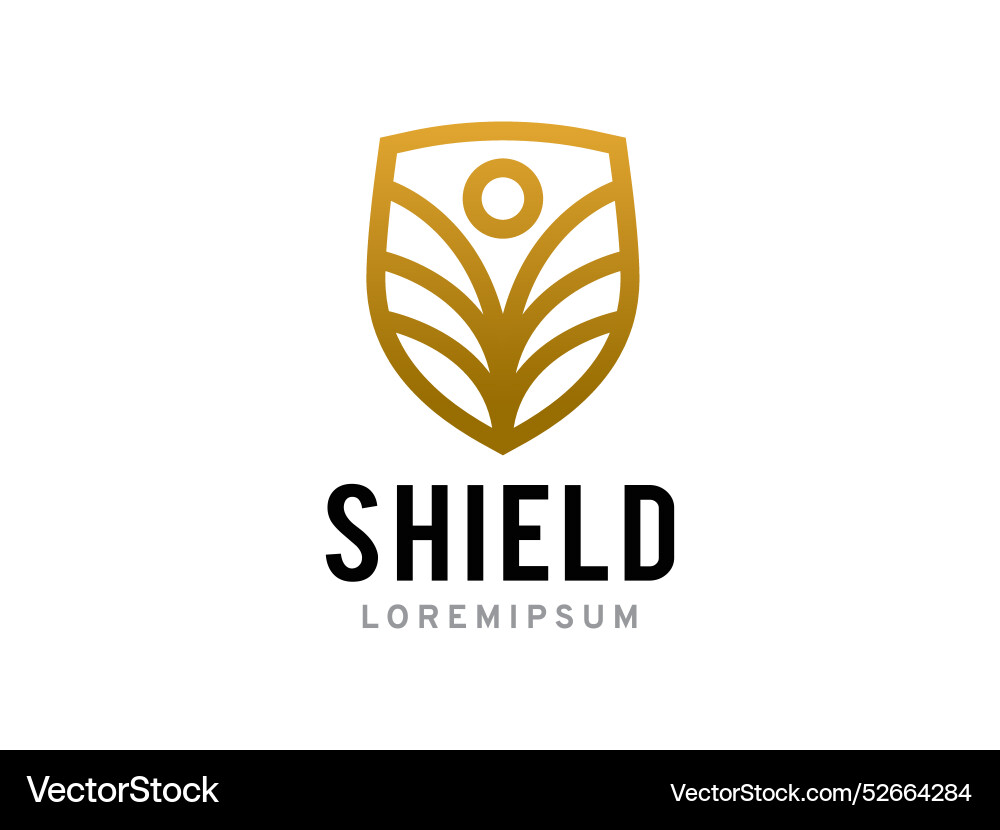 Shield logo symbol or icon template Royalty Free Vector