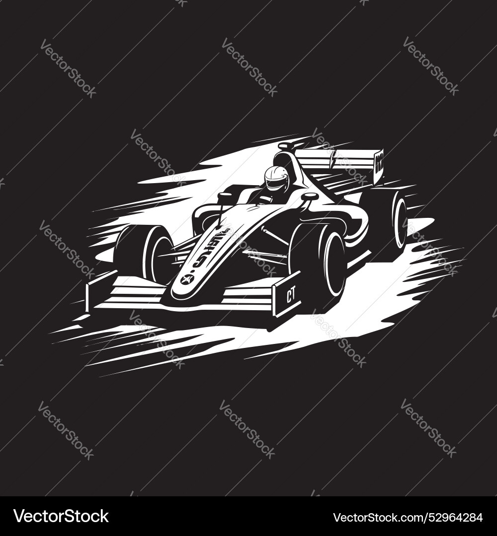 Velocity emblem formula one car logo speedcraft Vector Image