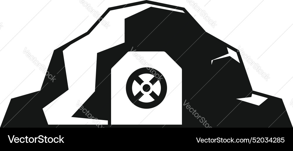 Bunker with heavy metal door is representing Vector Image