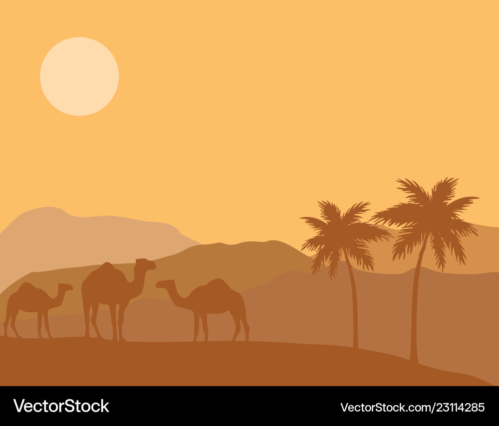Desert background Royalty Free Vector Image - VectorStock