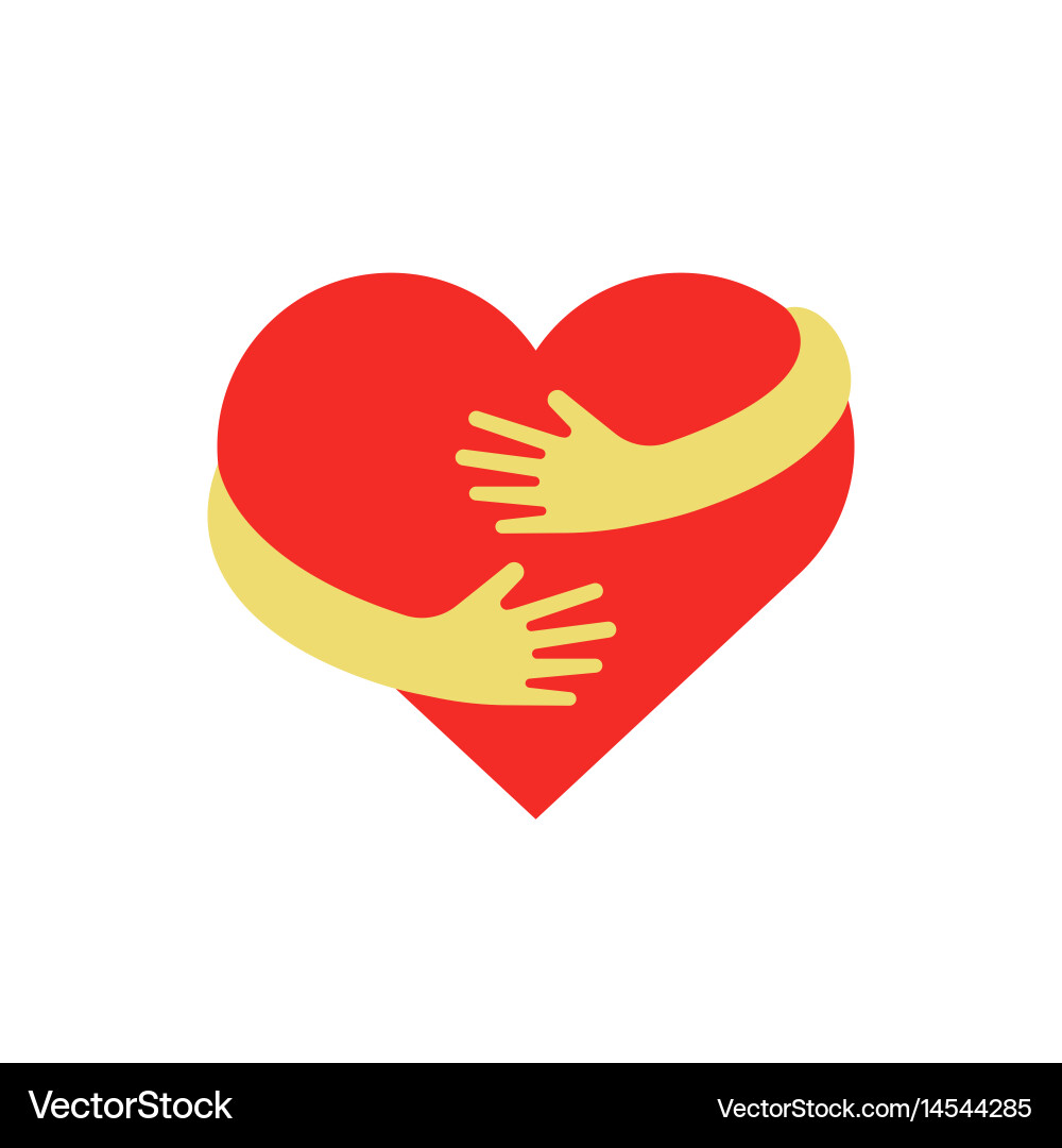 Hugging Herz Symbol Umarmung sich Logo Liebe Vektorbild